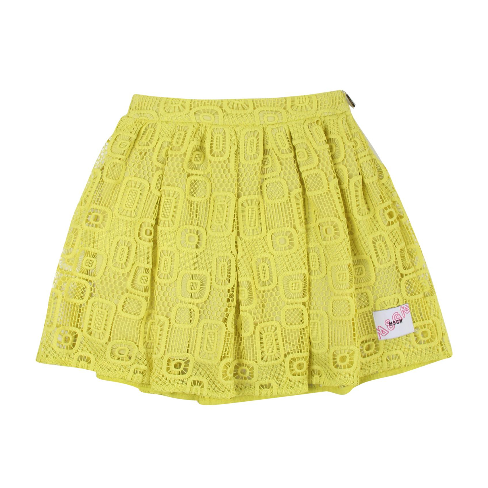 MSGM Детска пола цвят жълто-зелен - OneMoreTrend