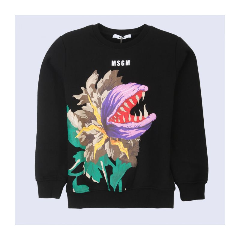 MSGM Детски суичър момче цвят черен - OneMoreTrend