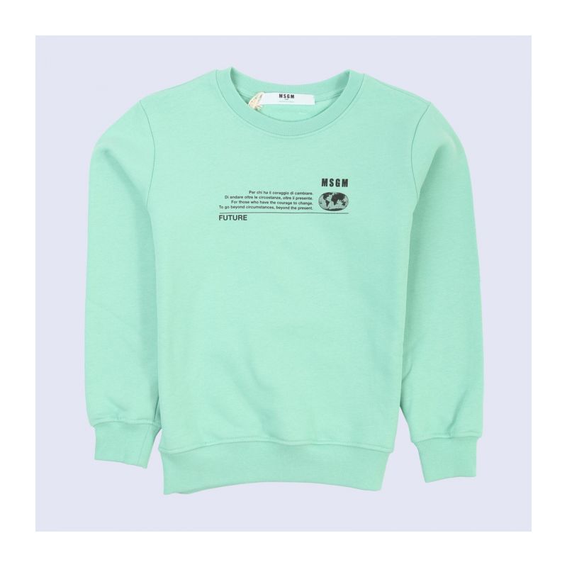 MSGM Детски суичър цвят зелен - OneMoreTrend