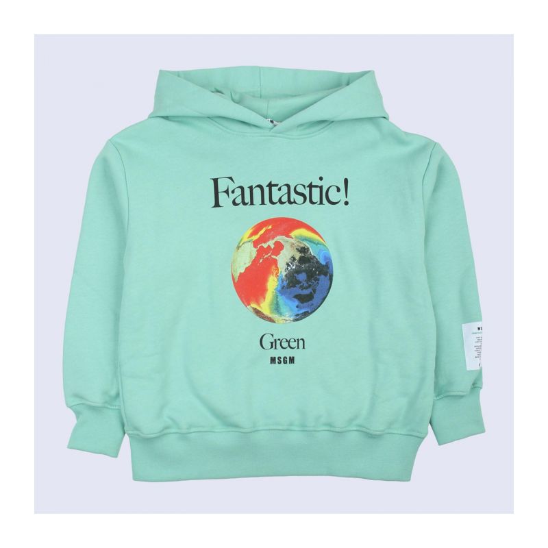 MSGM Детски суичър цвят зелен - OneMoreTrend