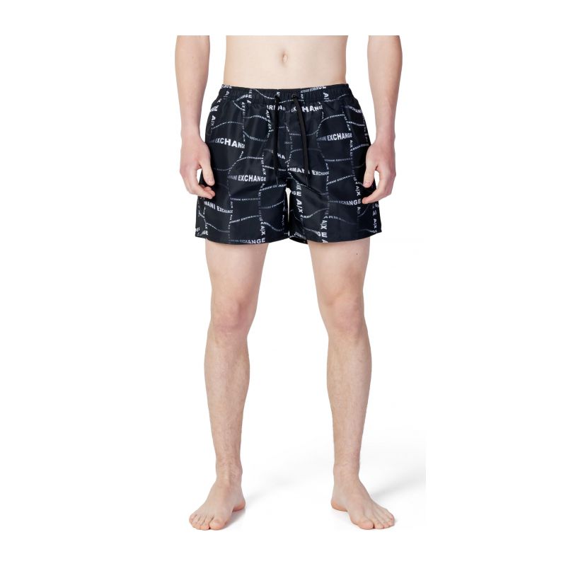 ARMANI EXCHANGE Мъжки бански цвят черен - OneMoreTrend